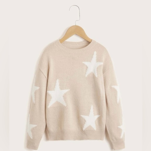 SHEIN | Other | A Shein Cream Color With White Stars Sweater | Poshmark